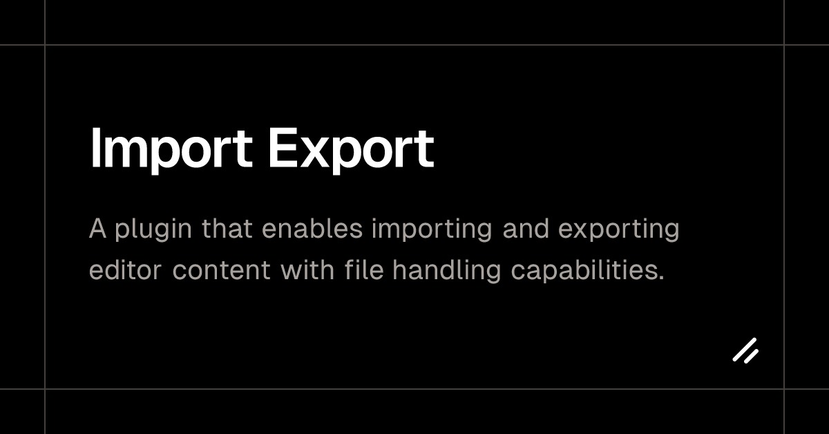 Import Export - shadcn/editor