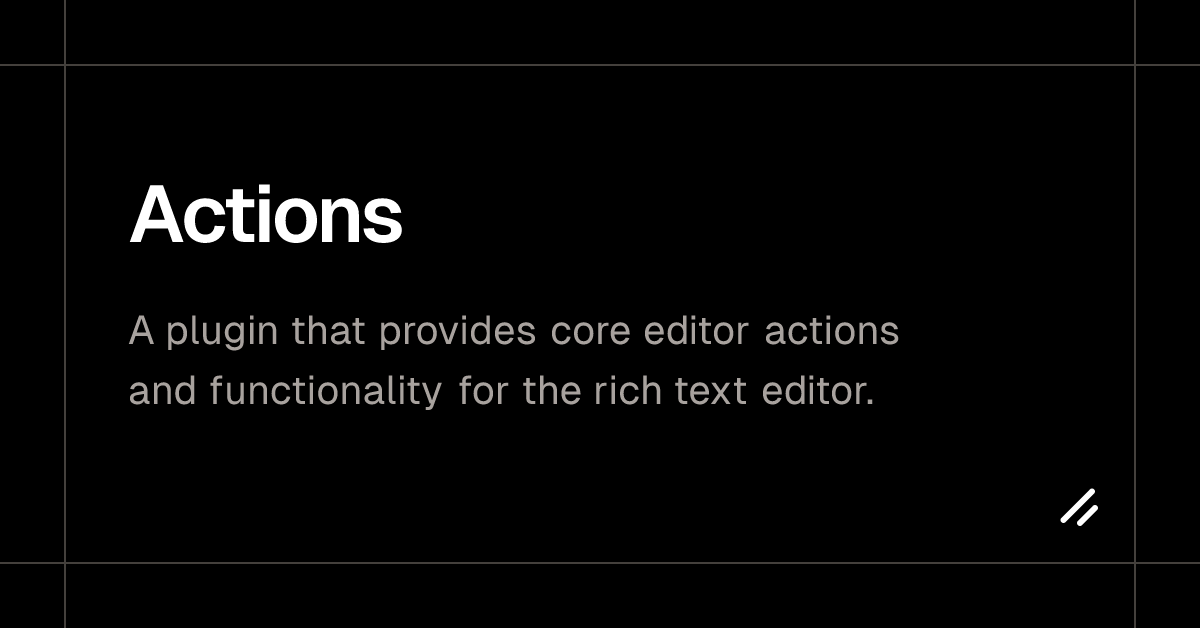 Actions - shadcn/editor