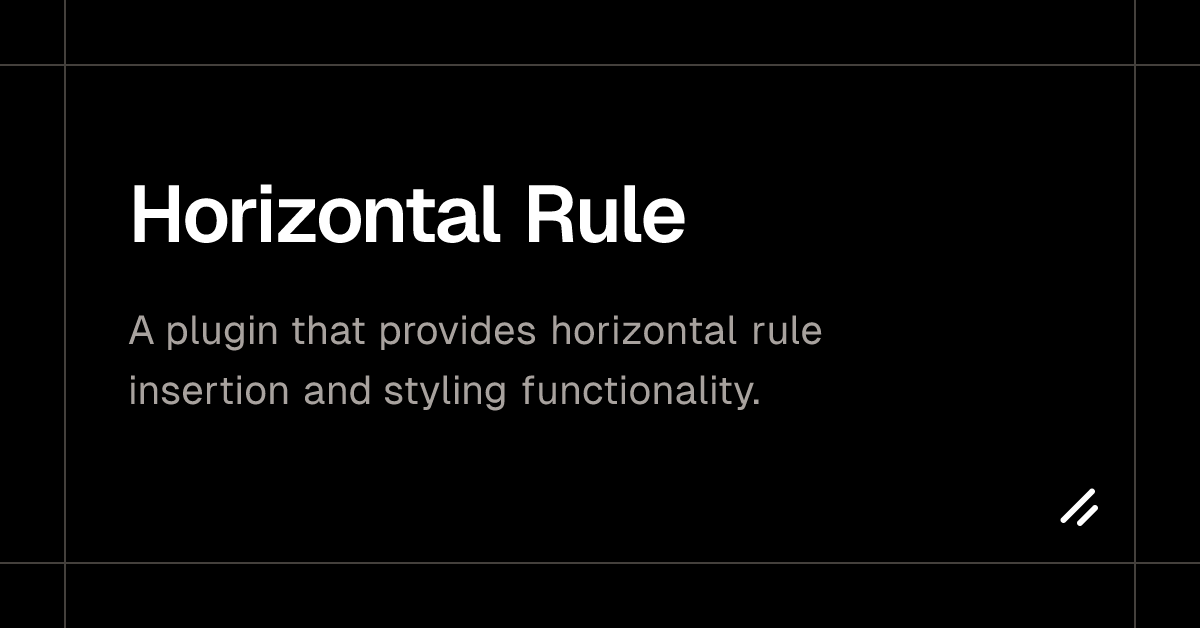 Horizontal Rule - shadcn/editor