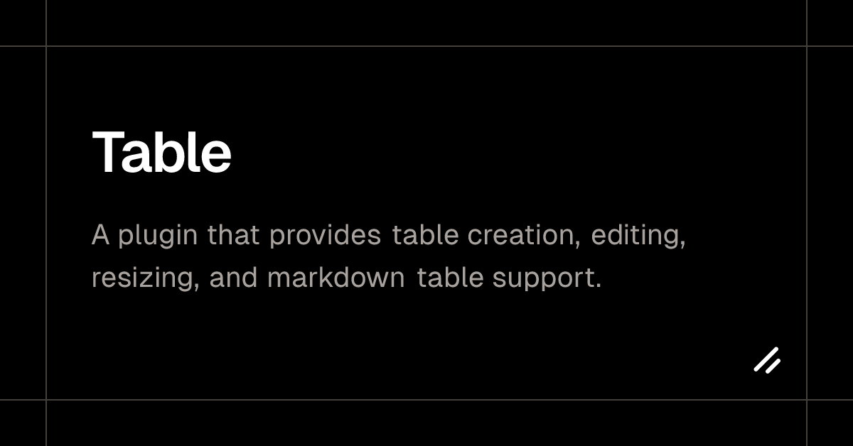 Table - shadcn/editor